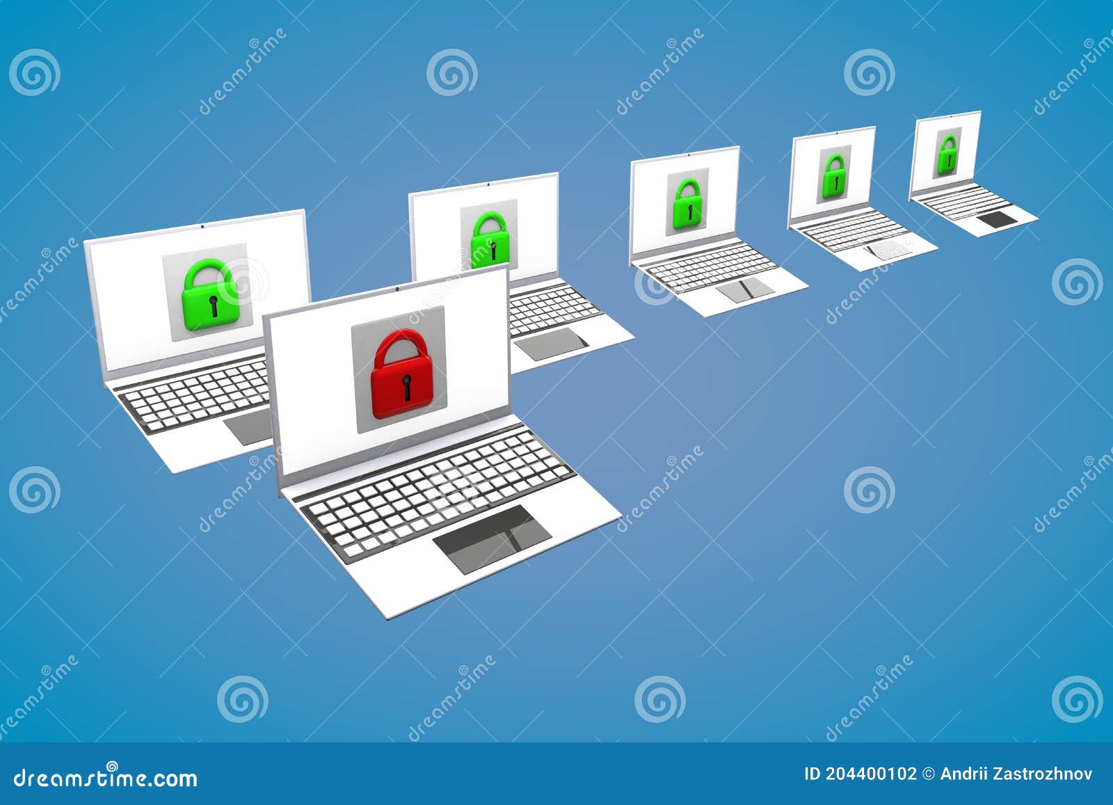 Protected and Unprotected Laptop. Cracking a Password and Leaking ...