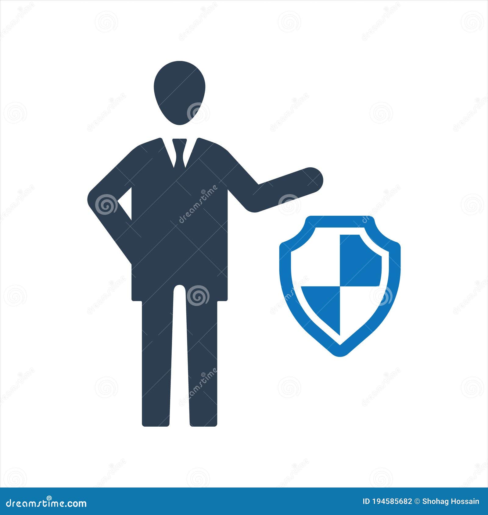 Protected User Icon. Shield Icon Stock Vector - Illustration of protect ...