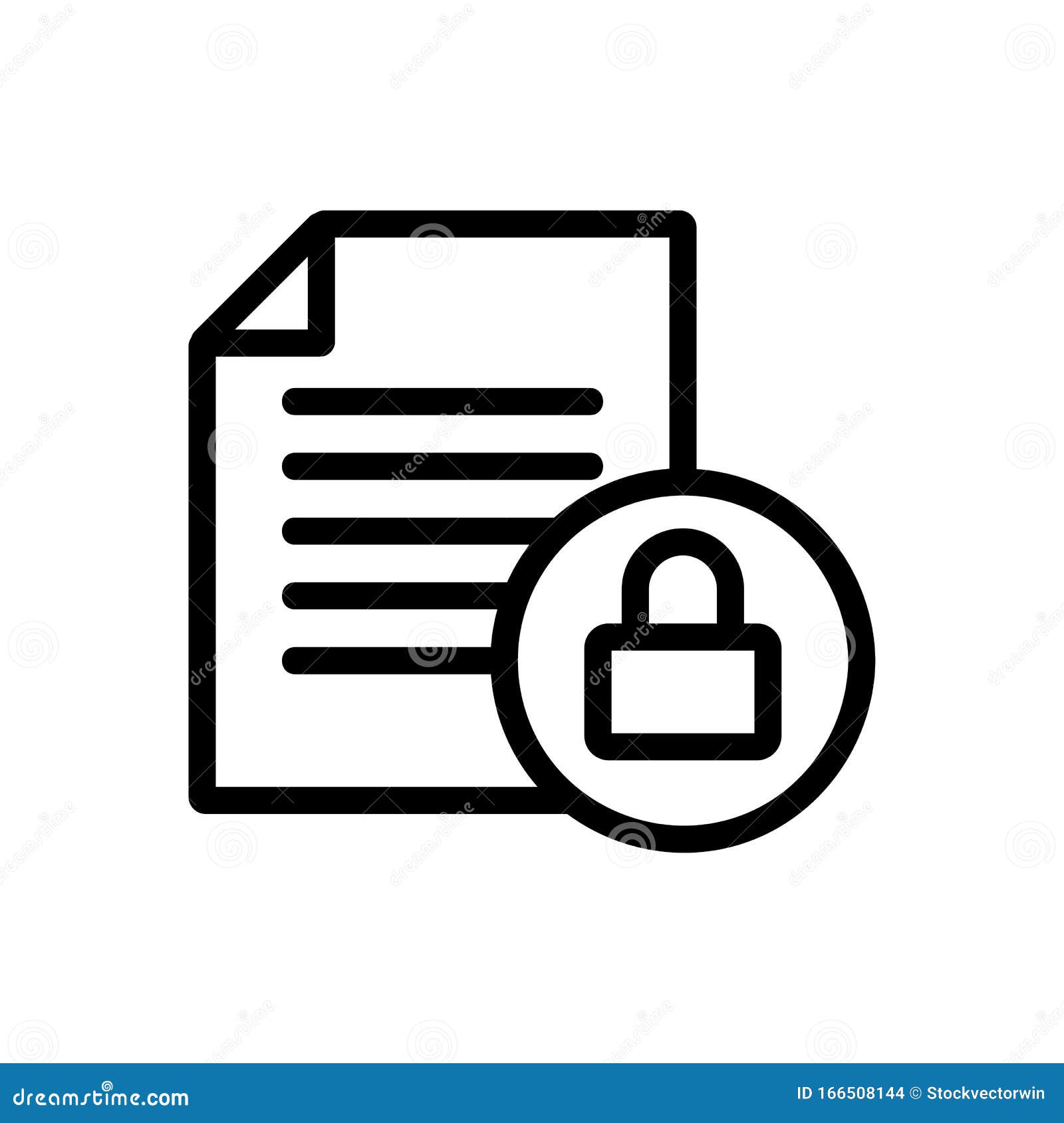 Protected Vector Icon File. Isolated Contour Symbol Illustration Stock ...