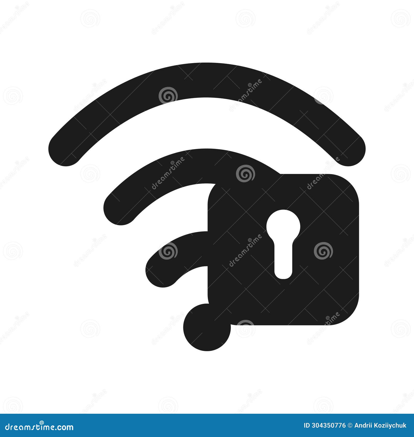 Protected Wi-Fi Vector. Internet Security Vector Icon. Wi-Fi Signal ...
