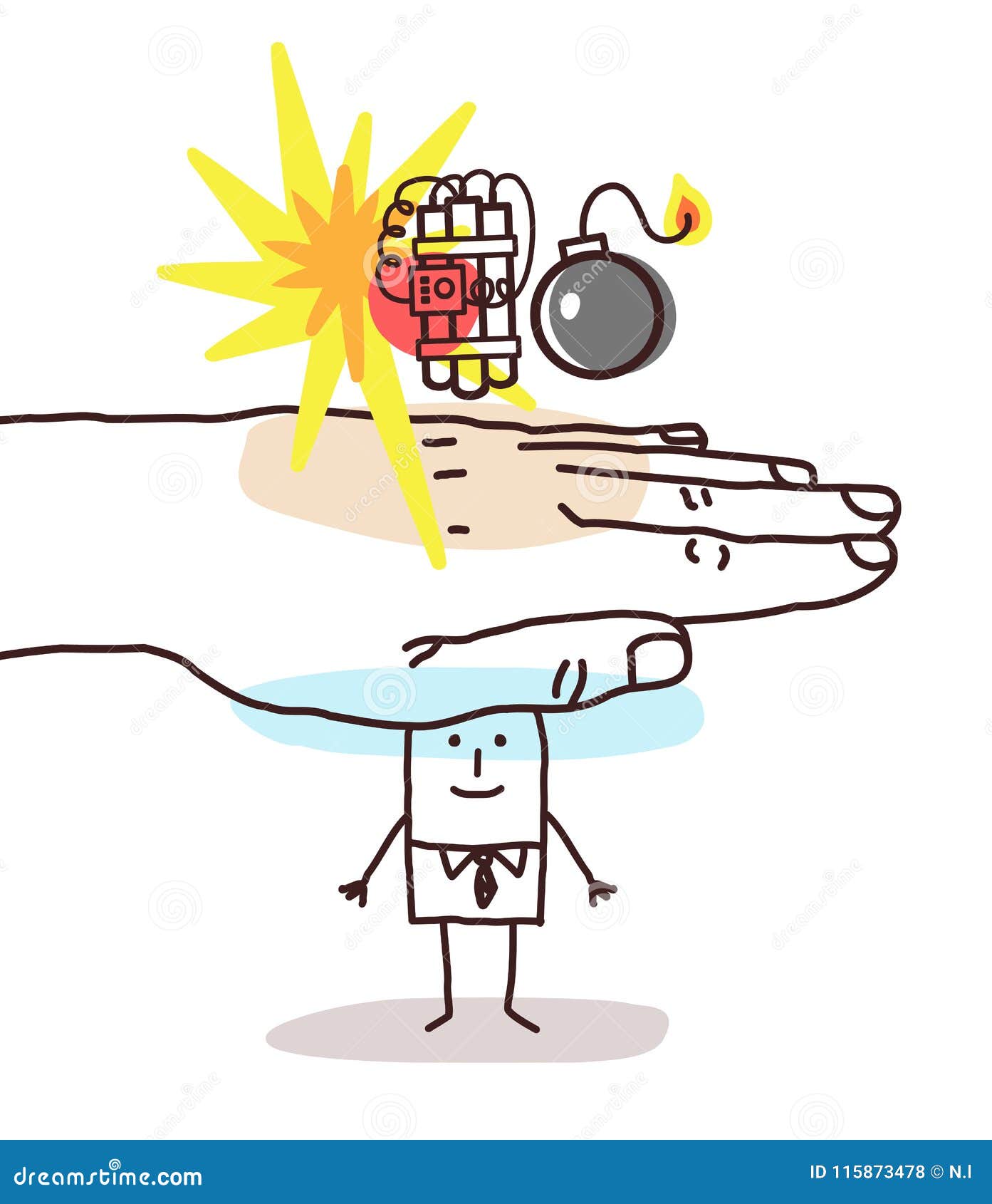 Protecting Hand Icon With Lines. Danger Sign Attention Black Circle ...