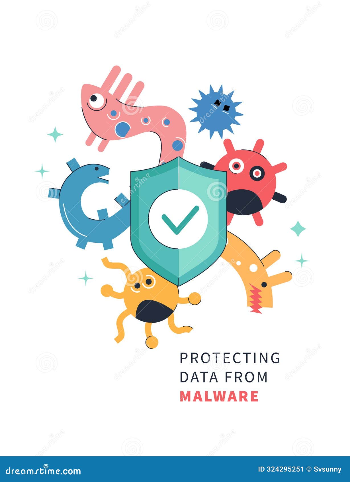 Protecting Data from Malware and Spam. Cybersecurity Awareness Stock ...