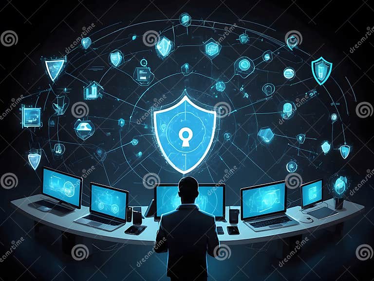 Protecting Data Privacy in Digital World Stock Illustration ...