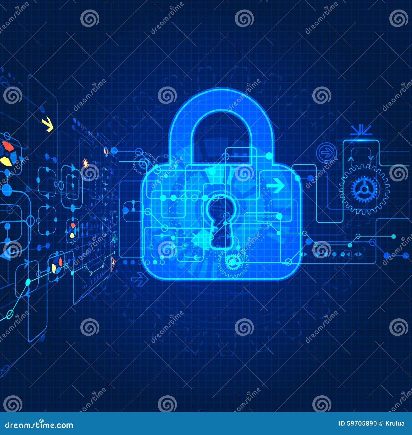 Protecting Digital Encoding Stock Vector Illustration Of Background Safety 59705890