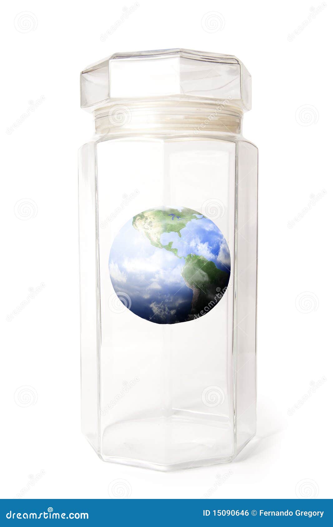 Protecting Earth Inside a Crystal Jar Stock Photo - Image of globe ...