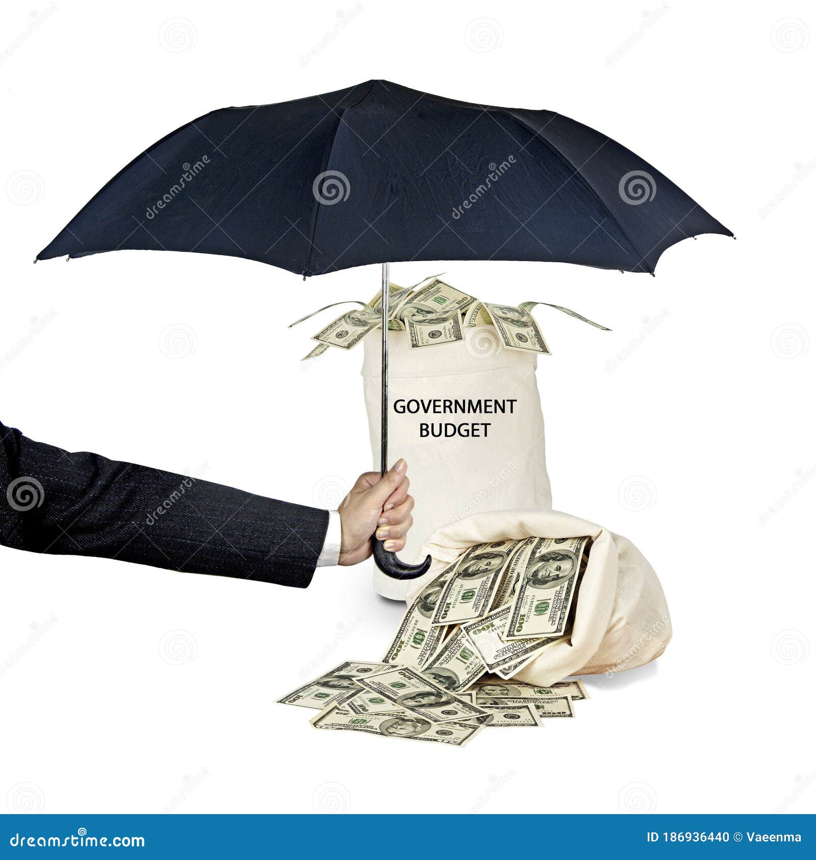 Protecting Government Budget with Umbrella Stock Photo - Image of ...