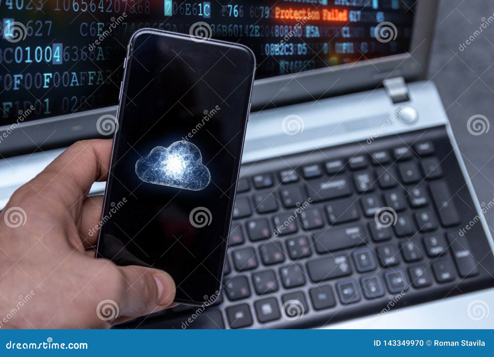 Hacking Mobile Devices by Hackers. Data Protection in the Cloud Stock ... Hacking Mobile Devices by Hackers. Data Protection in the Cloud Stock ...