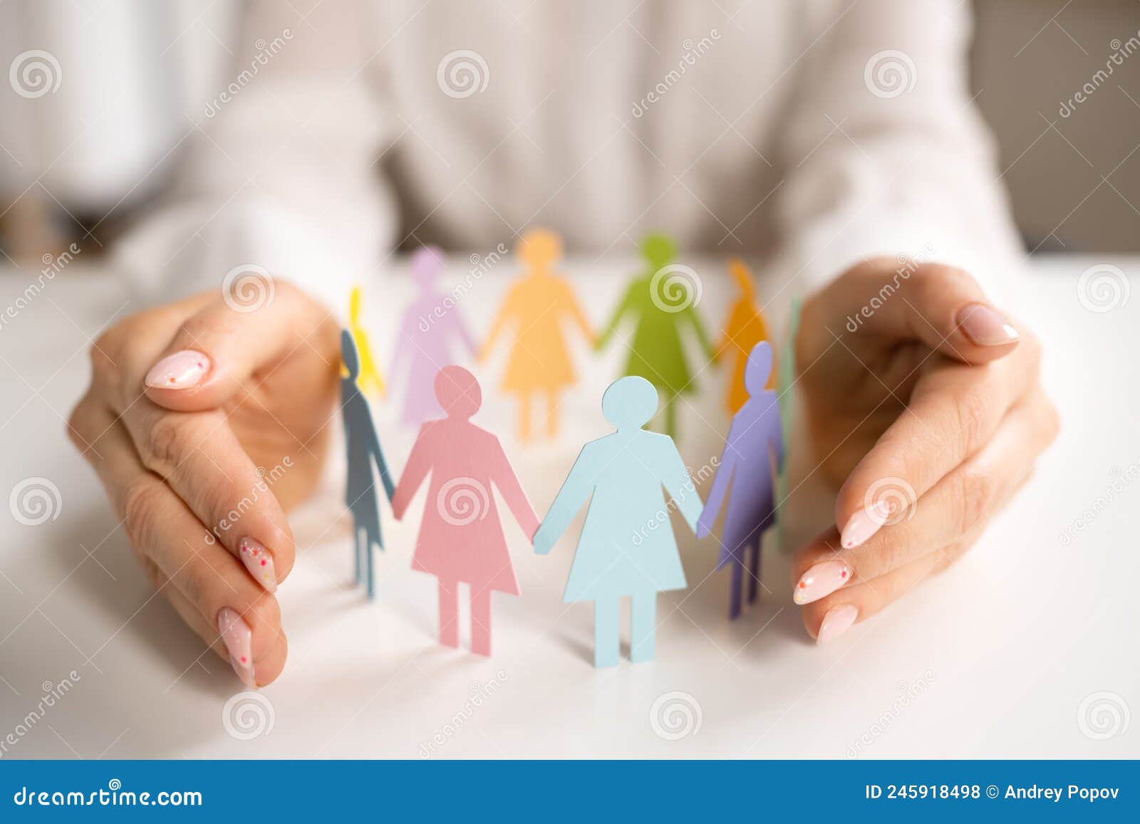 Protecting People Figures. Community Protection Stock Photo - Image of ...