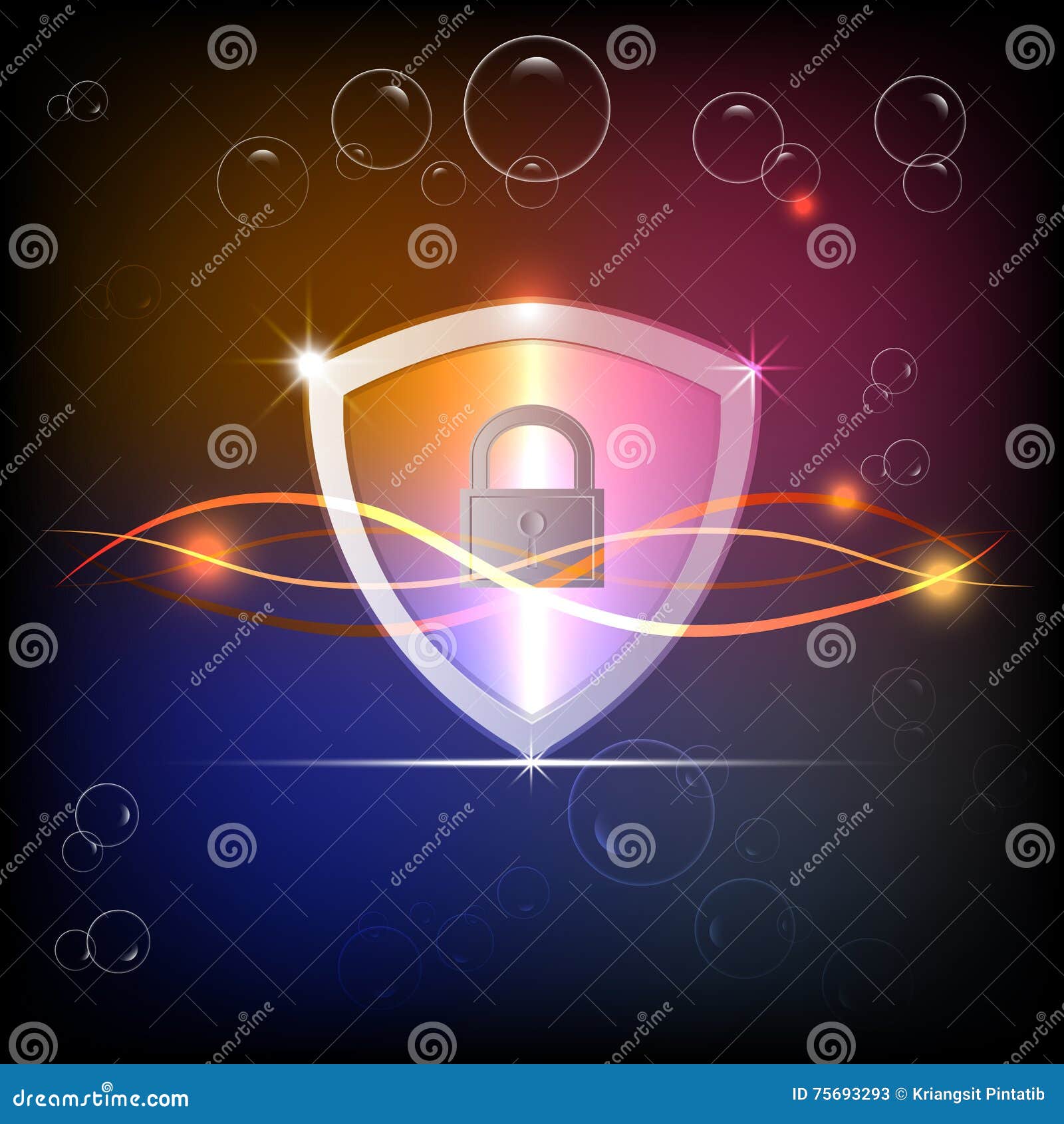 Protection on Abstract Background Color , Illustration Stock Vector ...