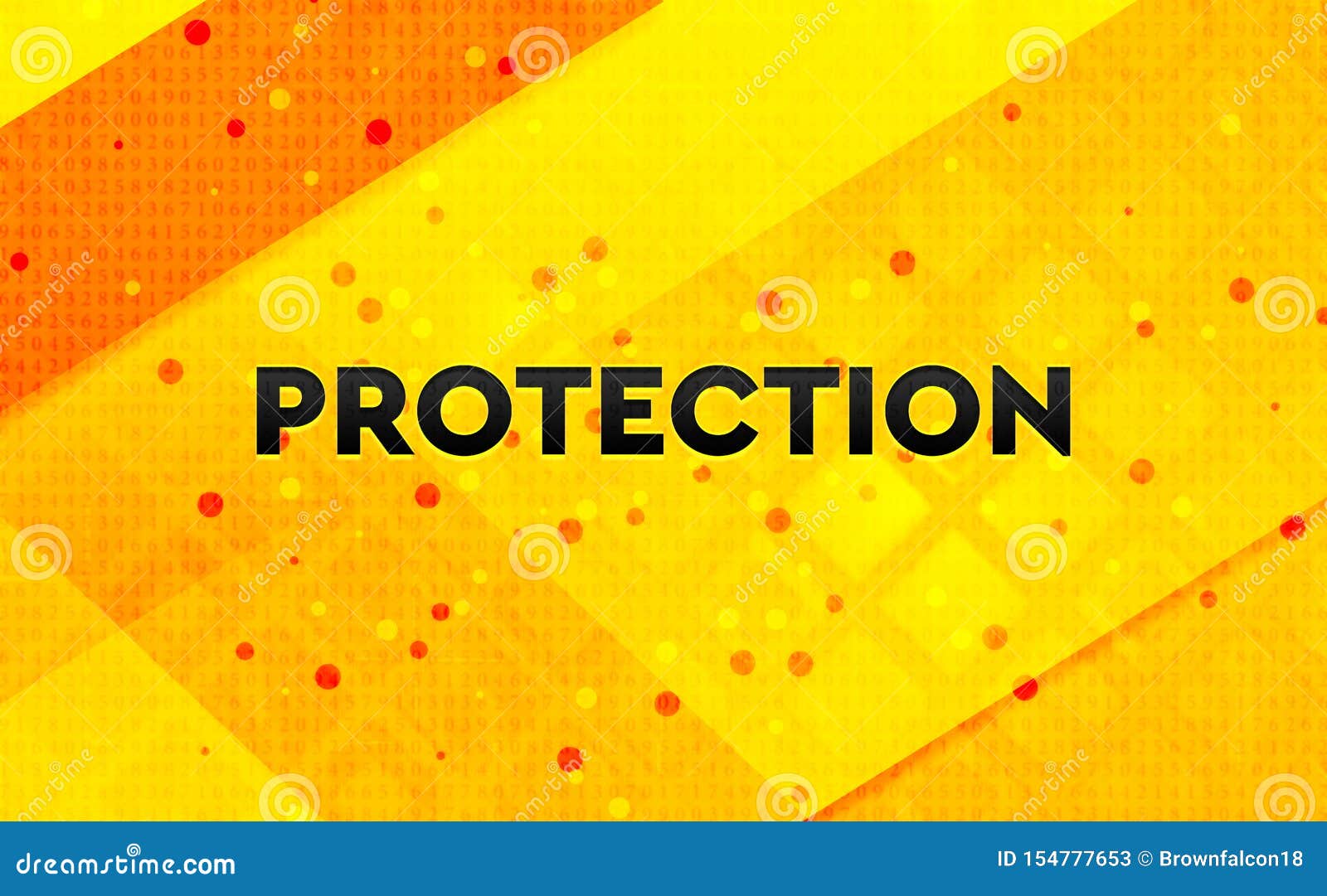 Protection Abstract Digital Banner Yellow Background Stock Illustration ...