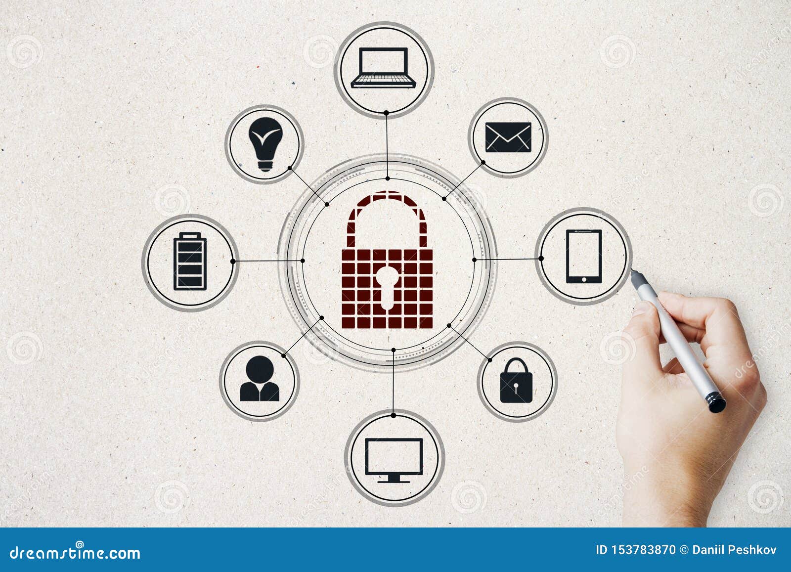 Protection and Access Concept Stock Photo - Image of lines ...