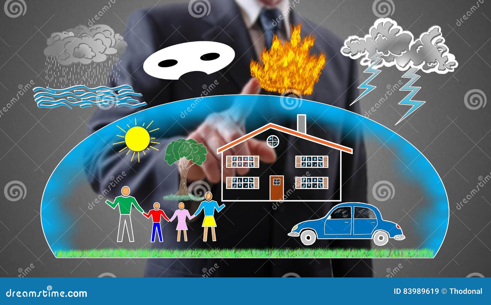Protection Against Damage Concept Shown by a Businessman Stock ...