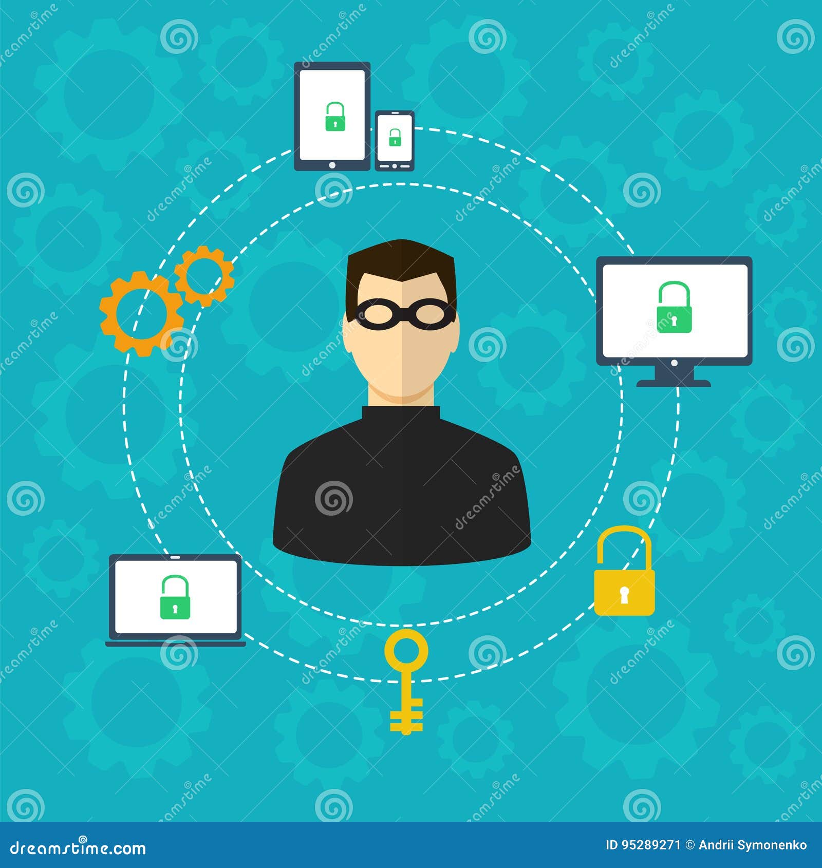 Protection Against Hacker Concept. Vector Illustration Stock Vector ...