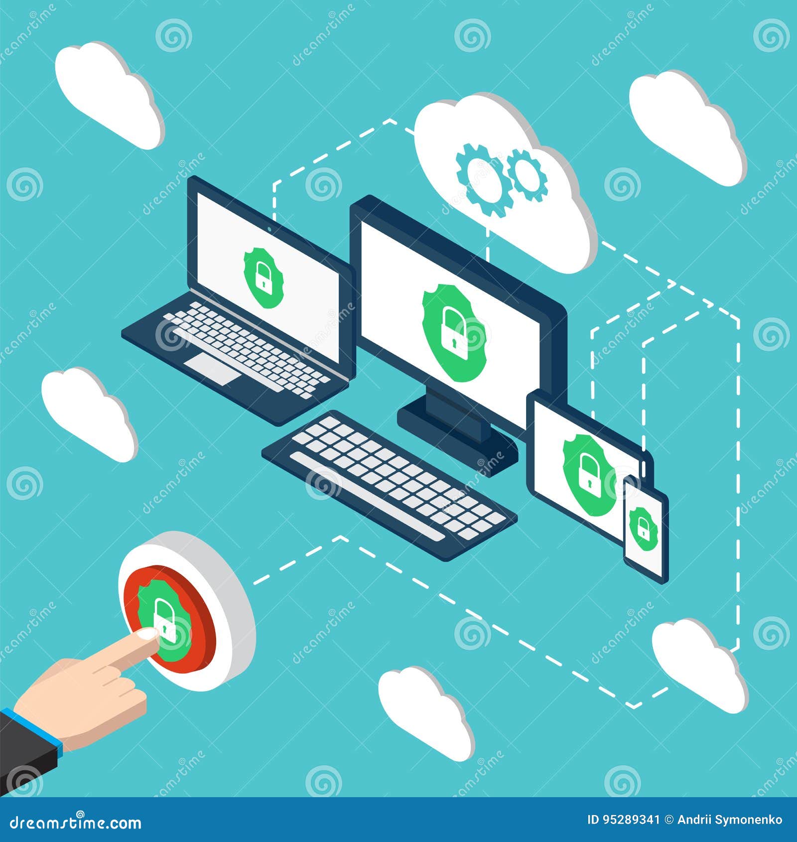 Protection Against Hacker Concept. Vector Illustration Stock Vector ...