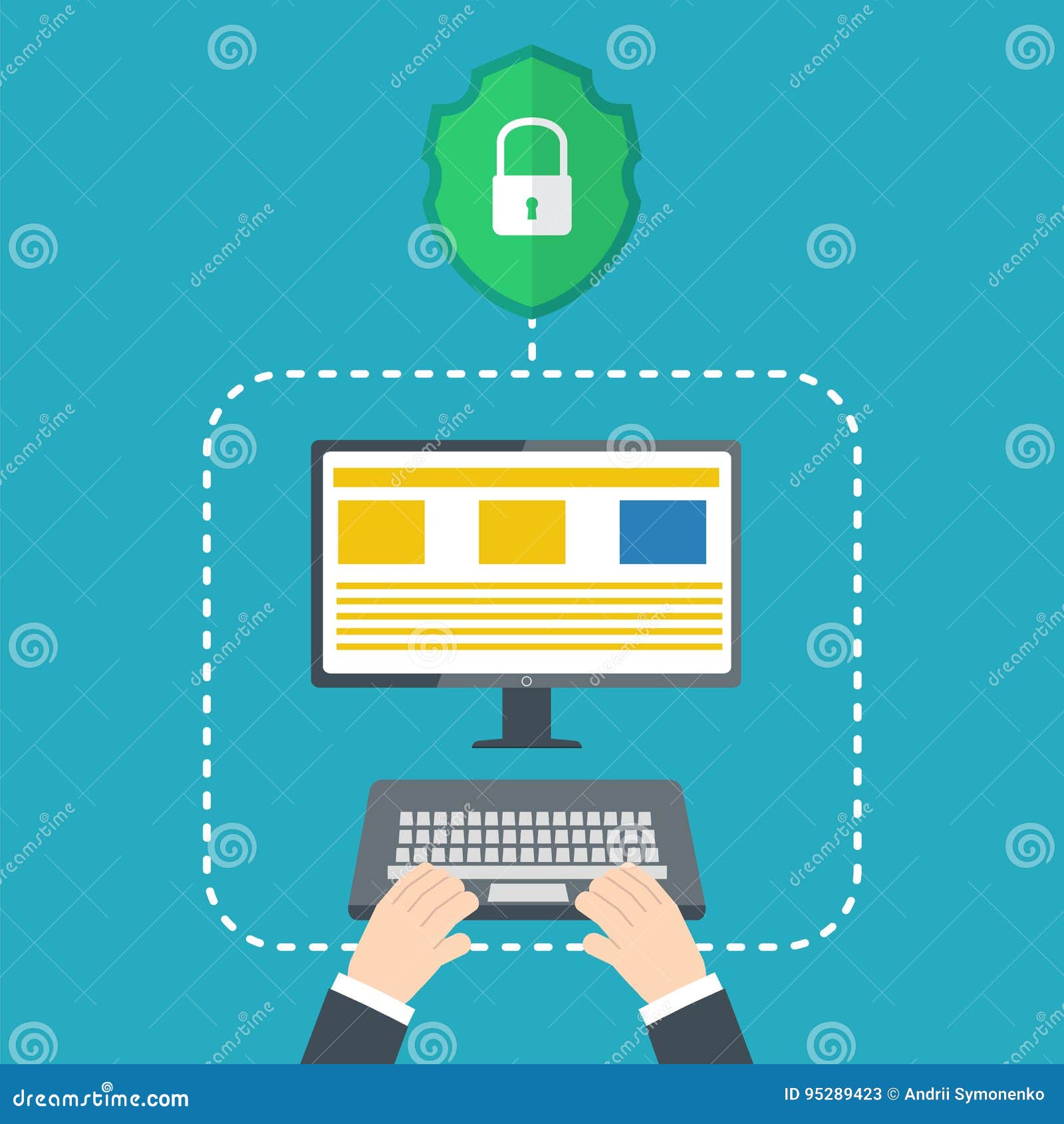 Protection Against Hacker Concept. Vector Illustration Stock Vector ...
