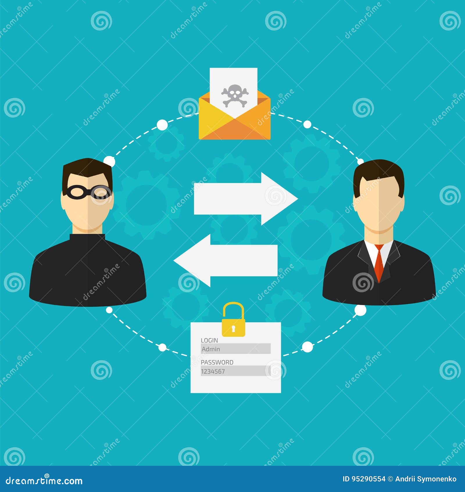 Protection Against Hacker Concept. Vector Illustration Stock Vector ...