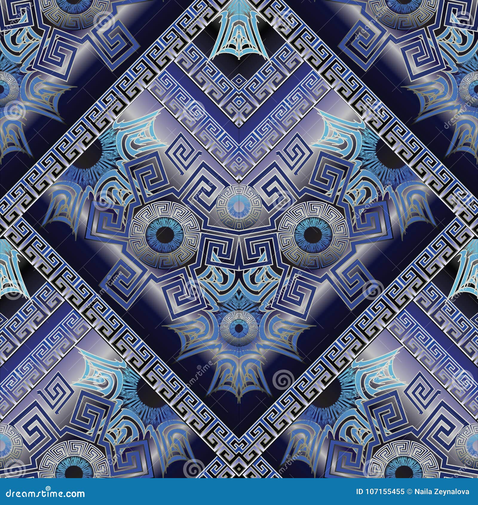 Protection Amulet Seamless Pattern. Nazar. Devil Eye Stock Vector ...