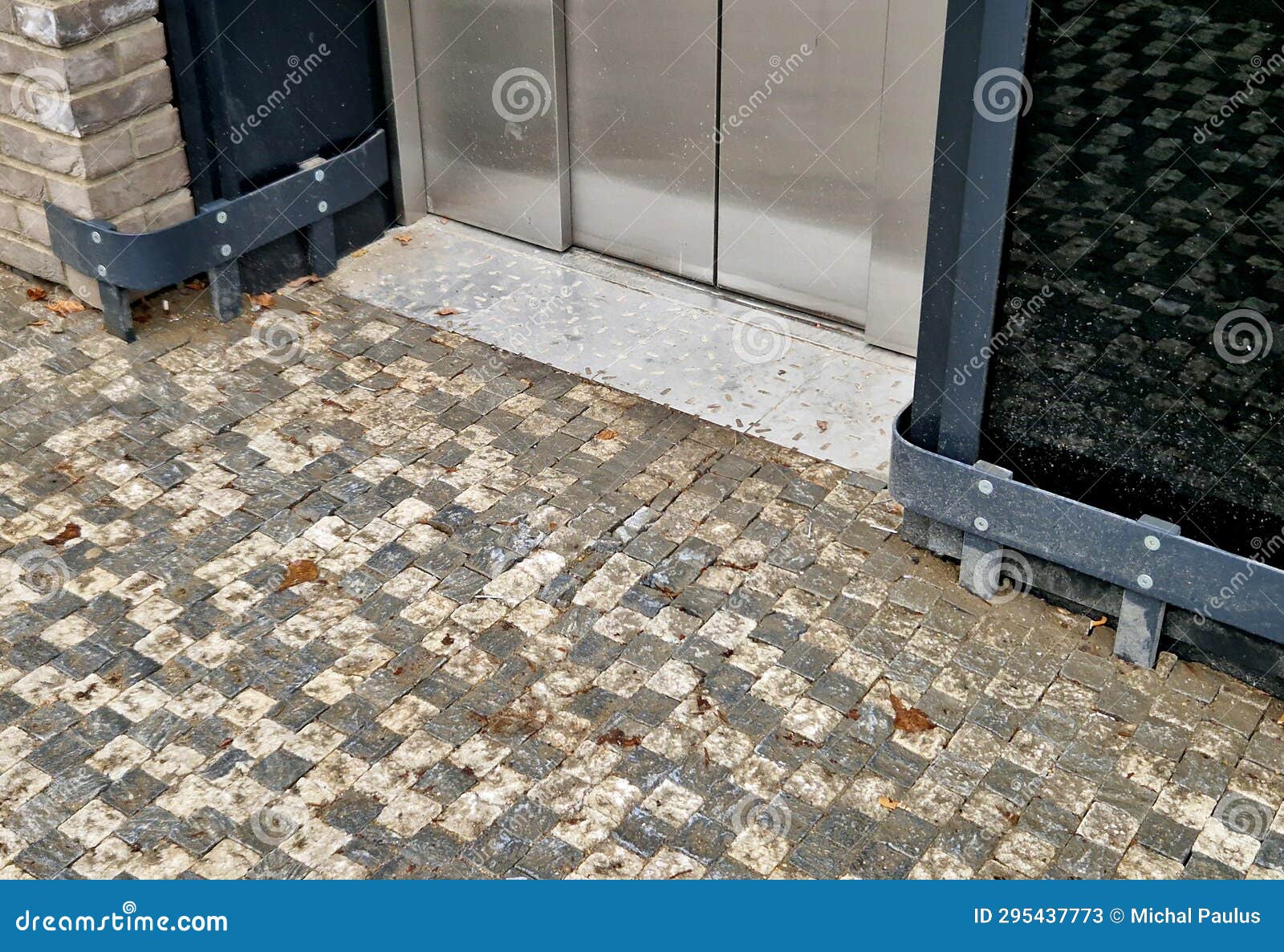 Protection Around the Elevator with a Sheet Metal Bumper Stock Image ...