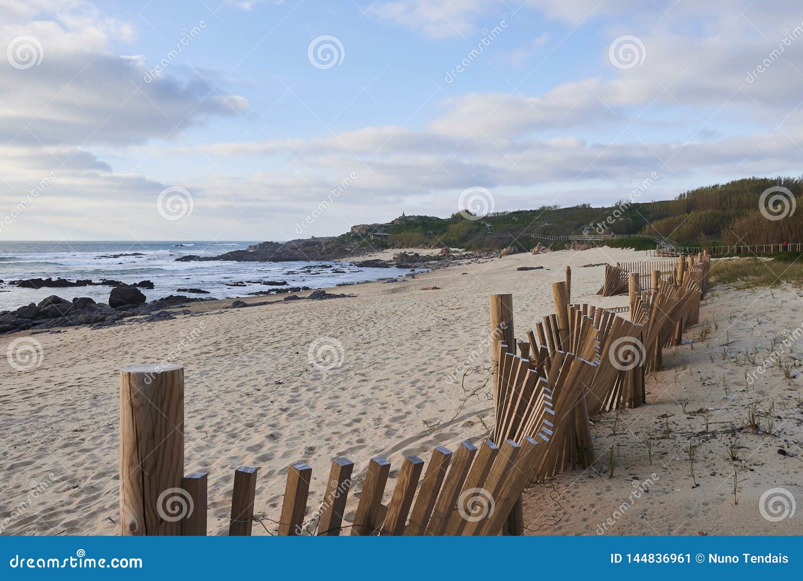 Wooden Protection of the Beach Dunes Stock Image - Image of wood, park ...