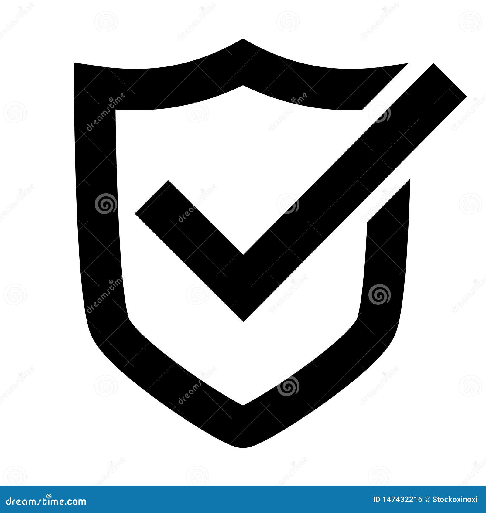 Protection Checkmark Shield Vector Icon Symbol Stock Vector ...