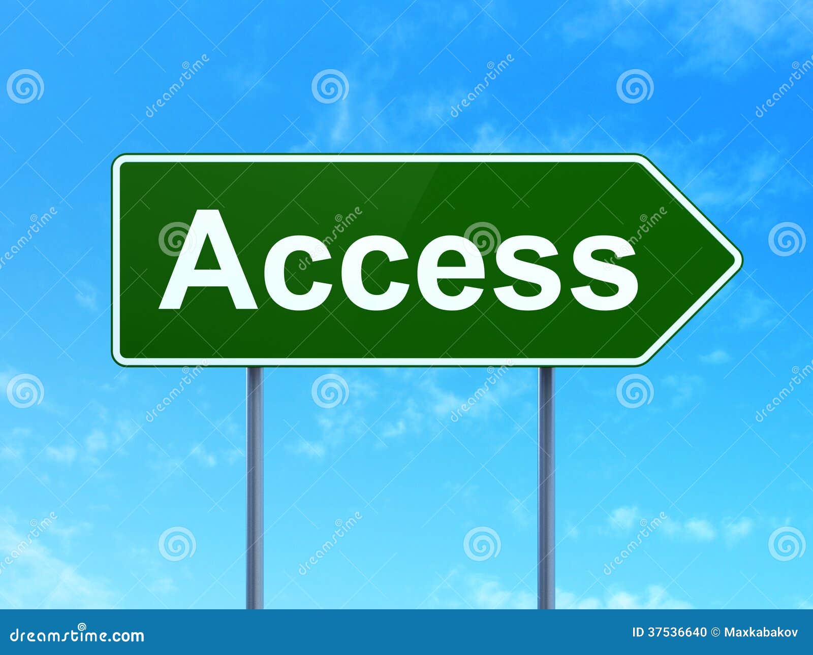 Protection Concept: Access On Road Sign Background Stock Illustration ...