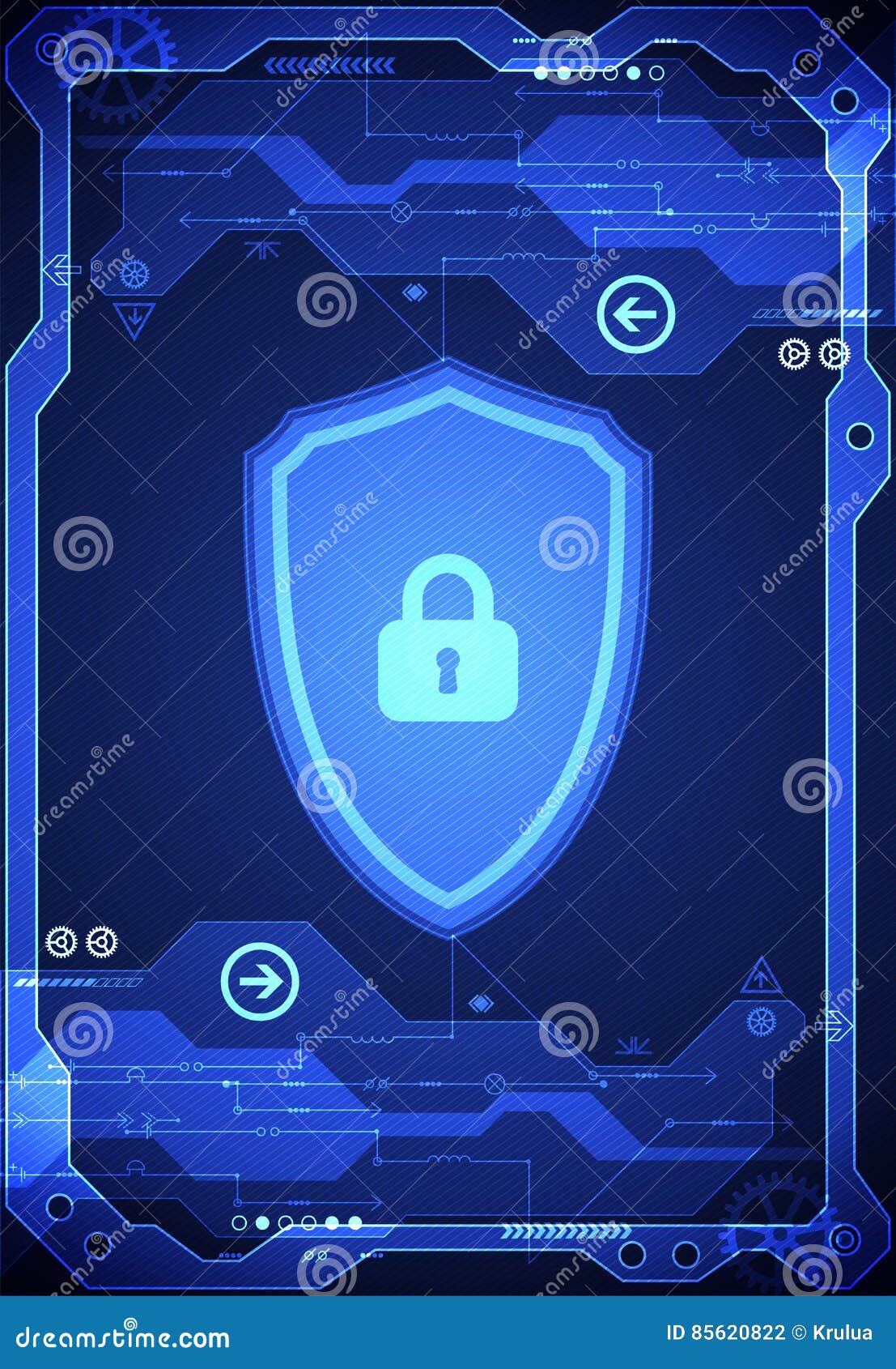 Protection Concept of Digital and Technological Background. Stock ...