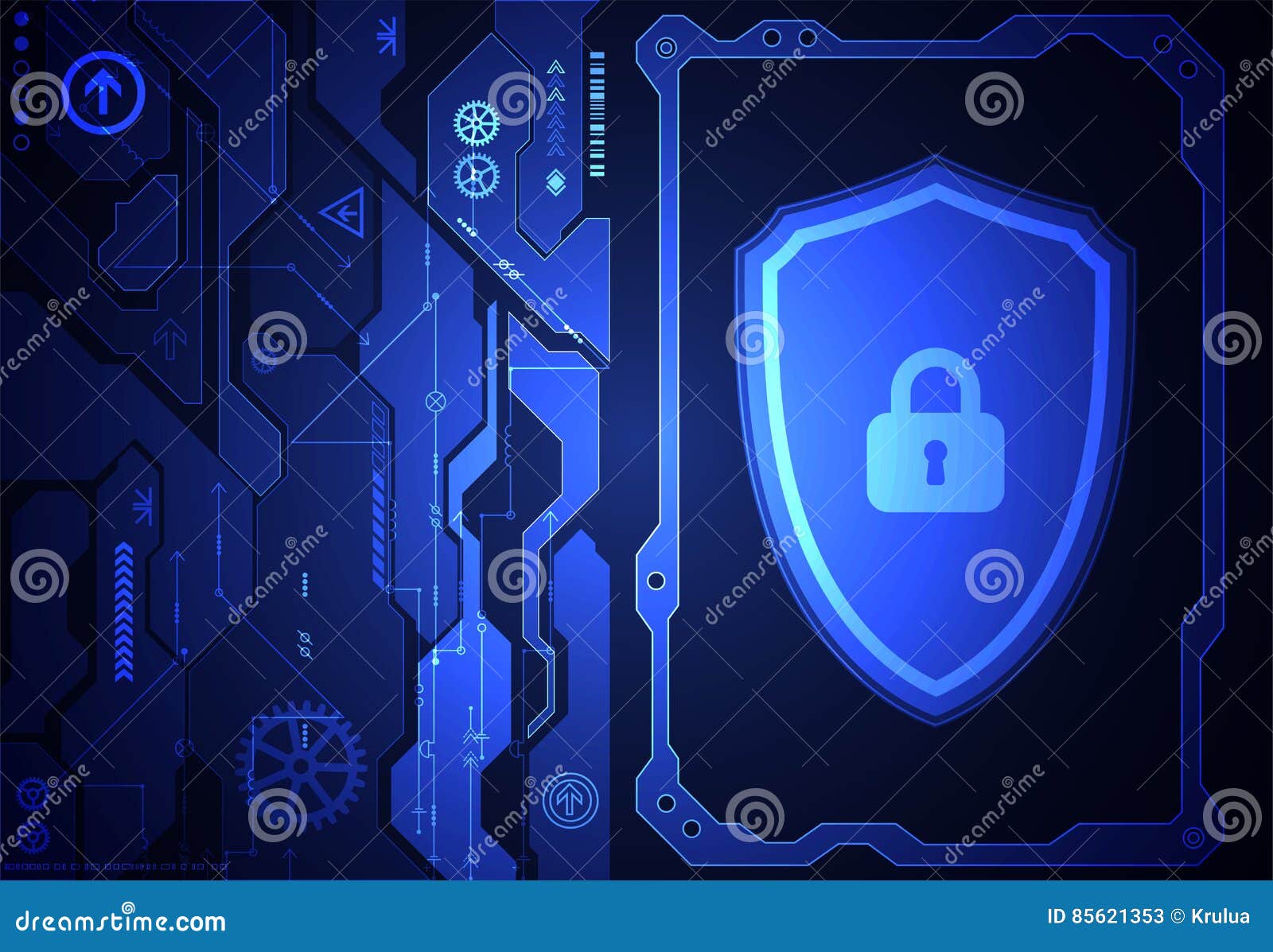 Protection Concept of Digital and Technological Background. Stock ...