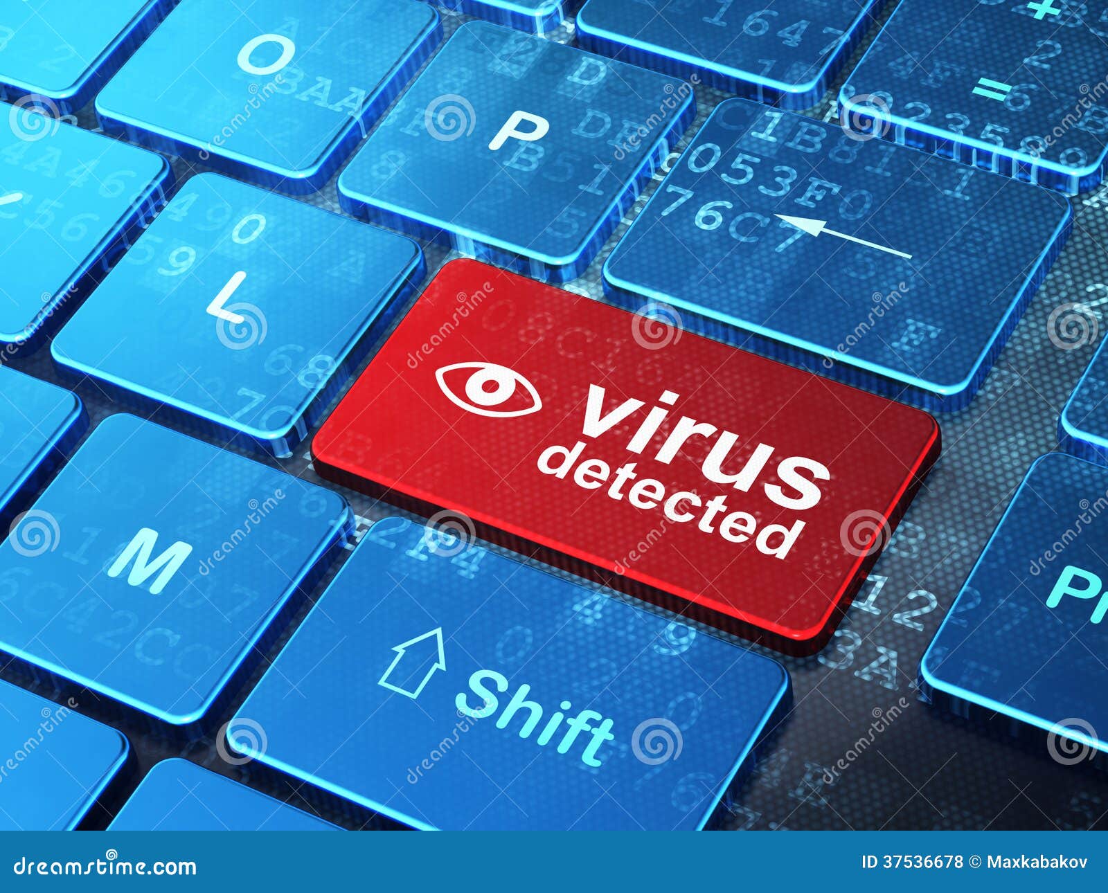 Protection Concept: Eye and Virus Detected on Stock Illustration ...