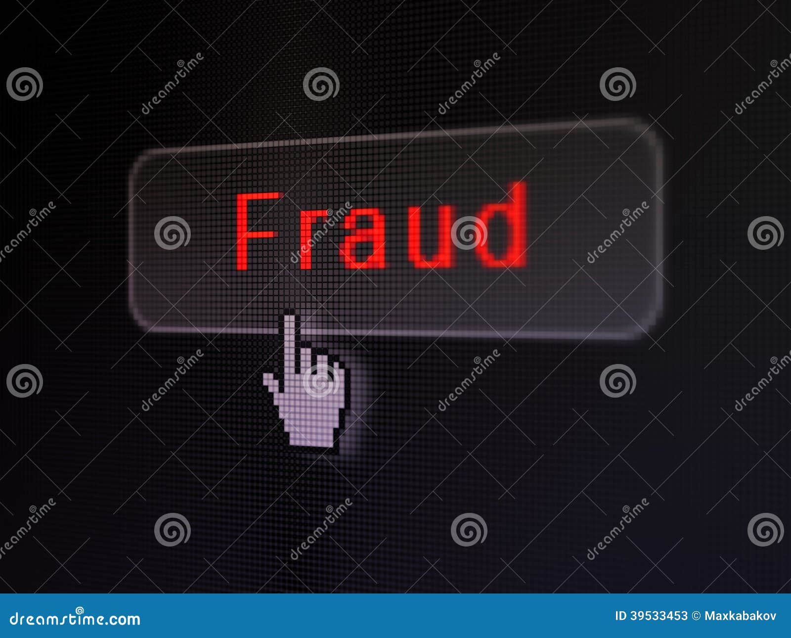 Protection Concept: Fraud on Digital Button Background Stock Image ...