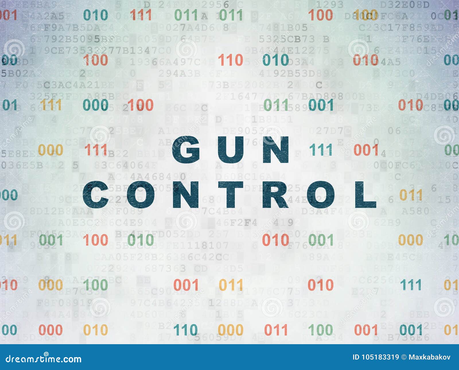 Protection Concept: Gun Control on Digital Data Paper Background Stock ...