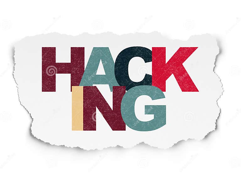 Protection Concept: Hacking on Torn Paper Background Stock Illustration ...