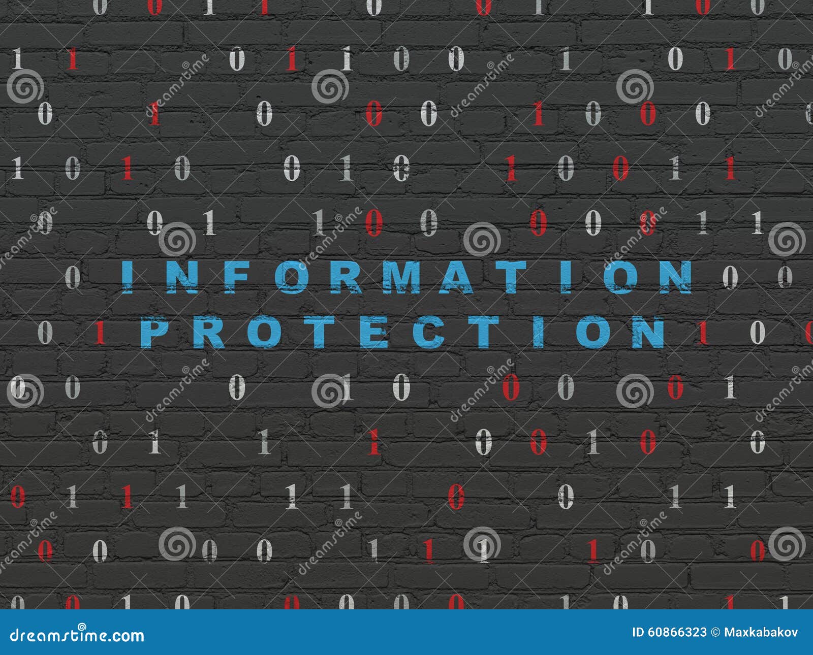 Protection Concept: Information Protection on Wall Stock Illustration ...