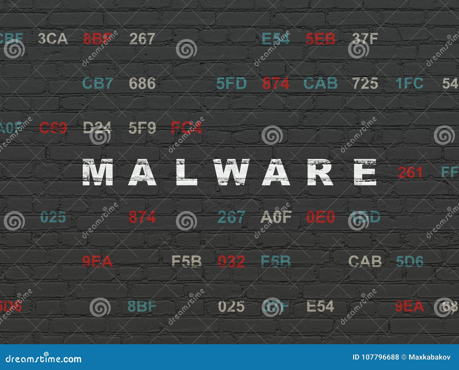 Protection Concept: Malware on Wall Background Stock Illustration ...