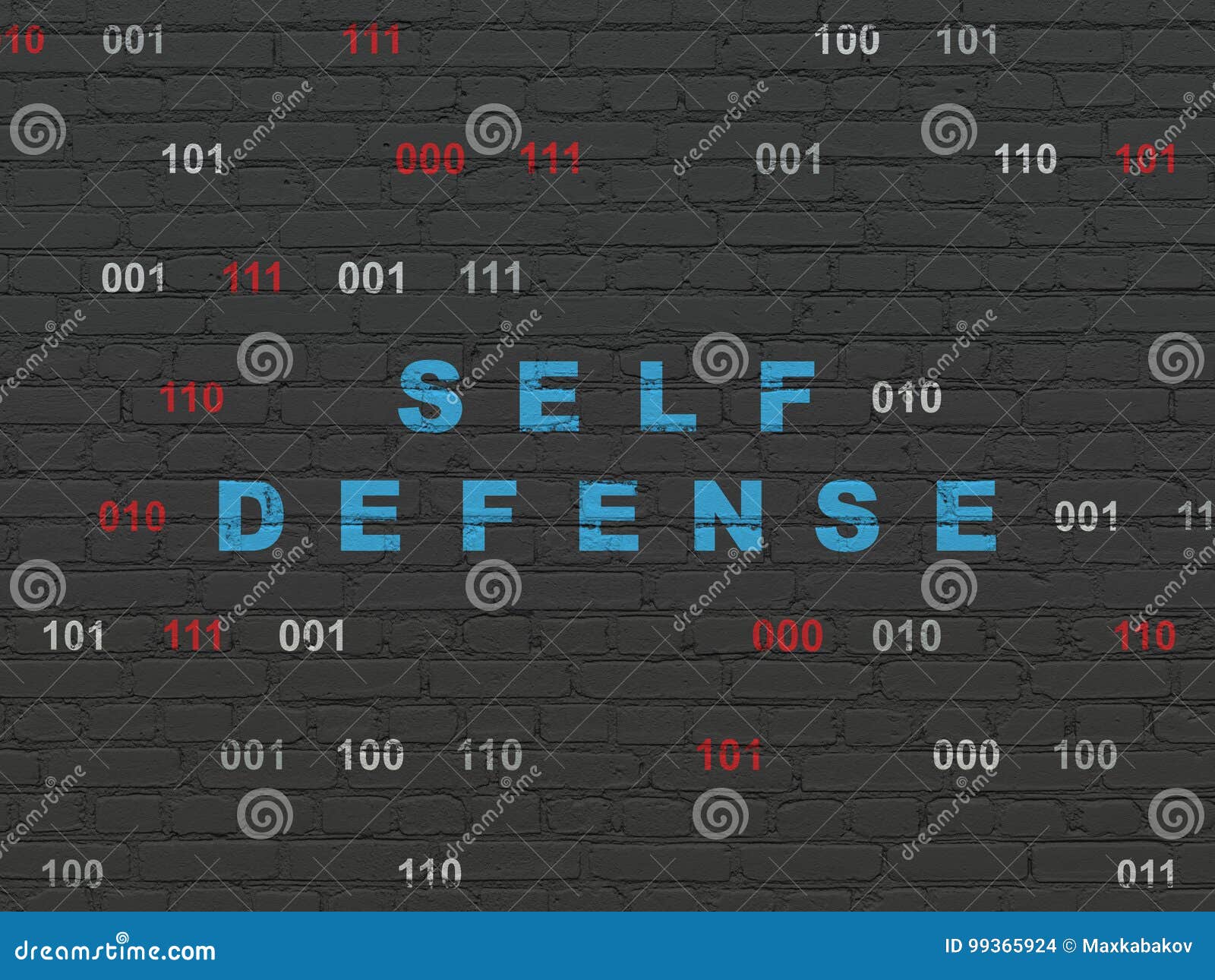 Protection Concept: Self Defense on Wall Background Stock Illustration ...