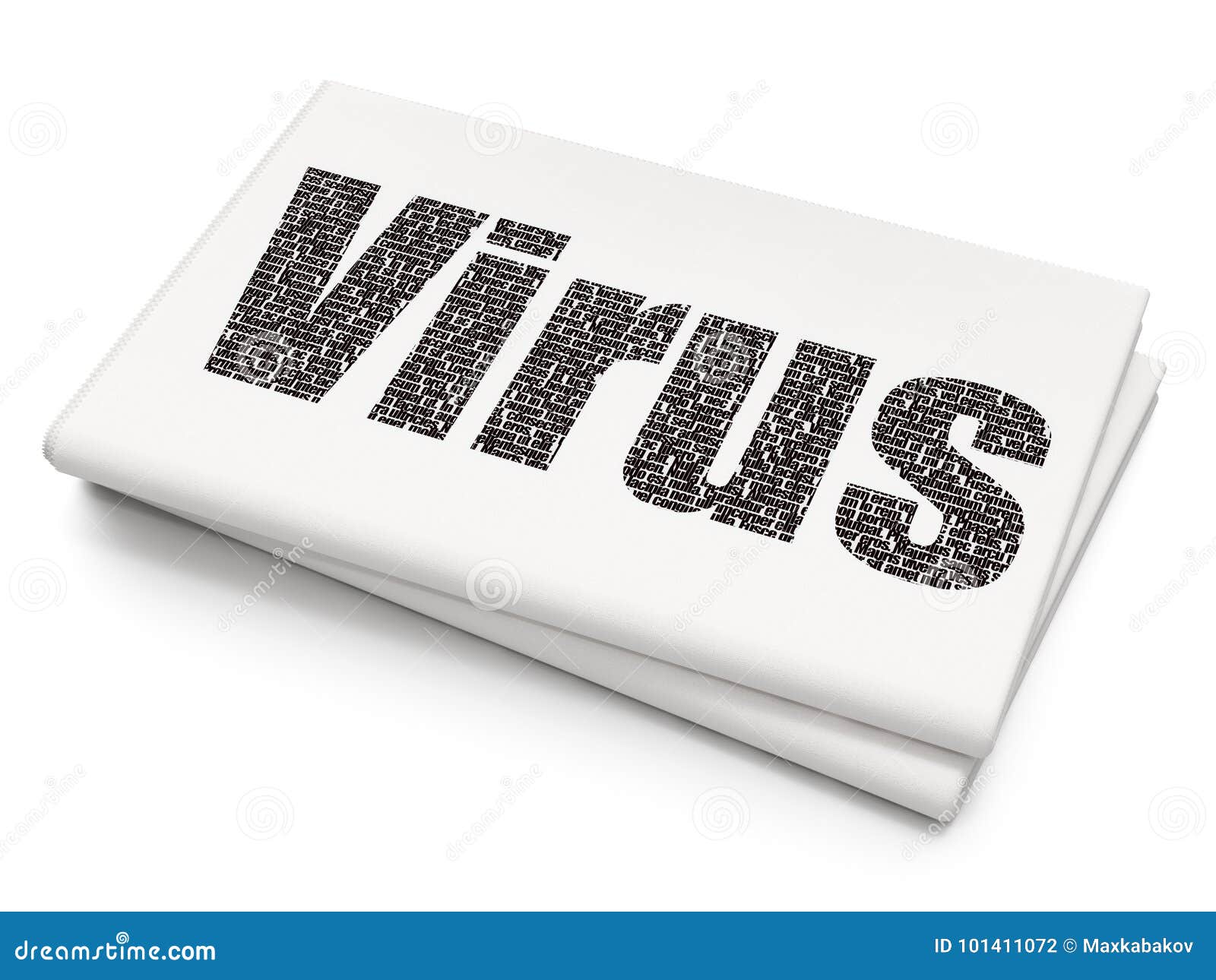 Protection Concept: Virus on Blank Newspaper Background Stock ...