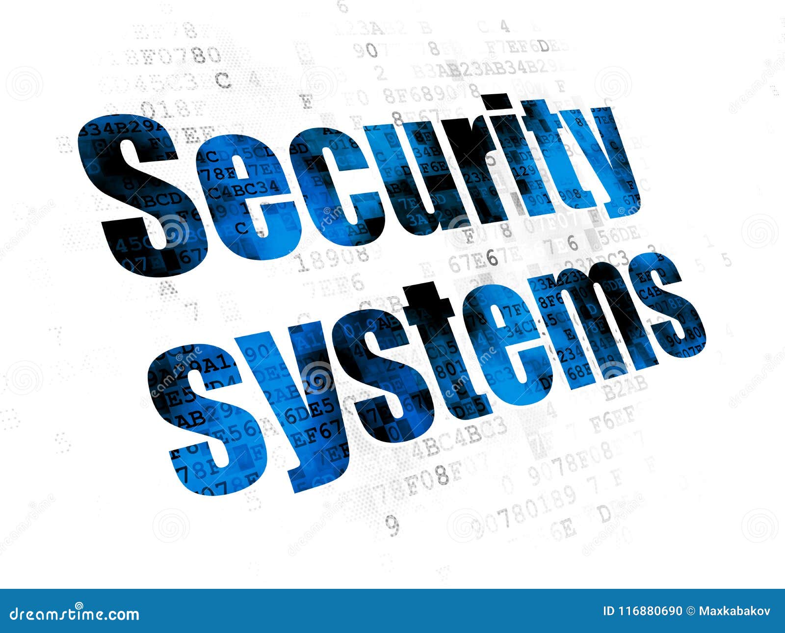 Protection Concept: Security Systems on Digital Background Stock ...