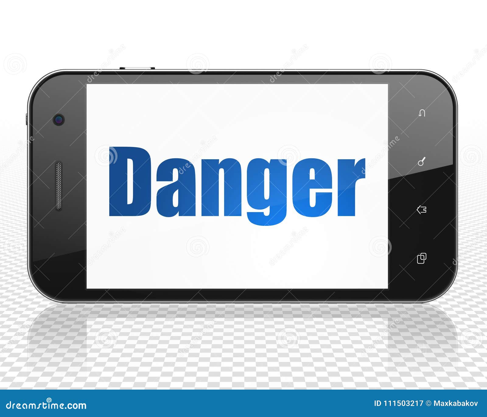 Protection Concept: Smartphone with Danger on Display Stock ...