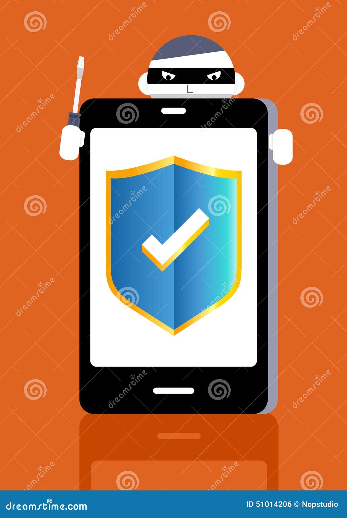 Protection Concept: Smartphone Stock Vector - Illustration of granted ...
