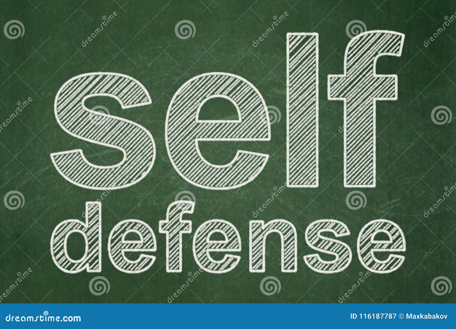 Protection Concept: Self Defense on Chalkboard Background Stock ...