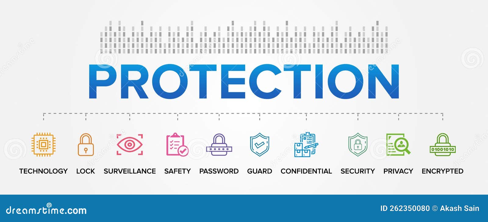 Protection Concept Vector Icons Set Infographic Background Illustration ...
