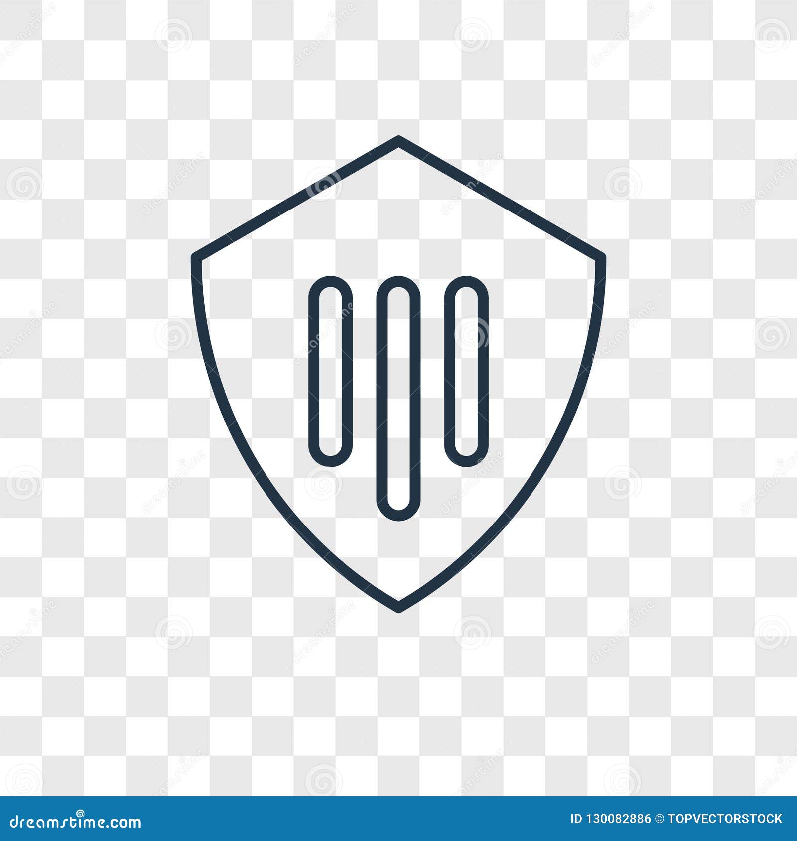 Protection Concept Vector Linear Icon Isolated on Transparent Ba Stock ...