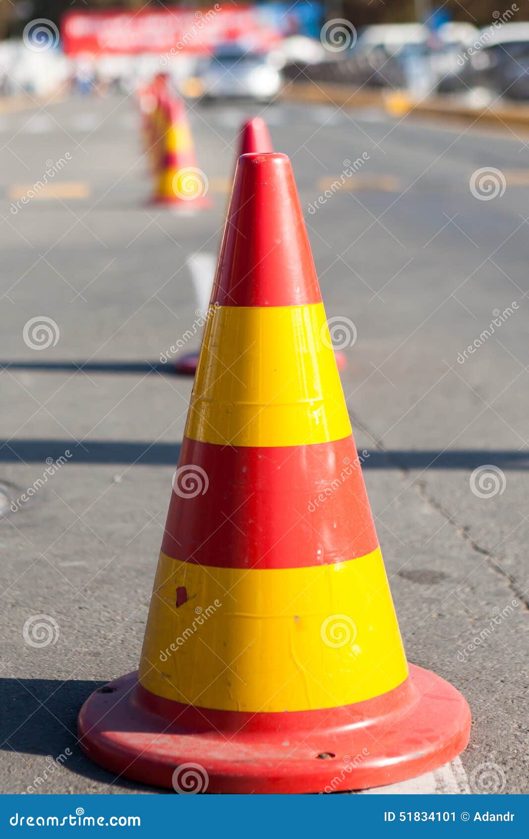 Protection Cones of a Site of the Road Stock Image - Image of forbidden ...