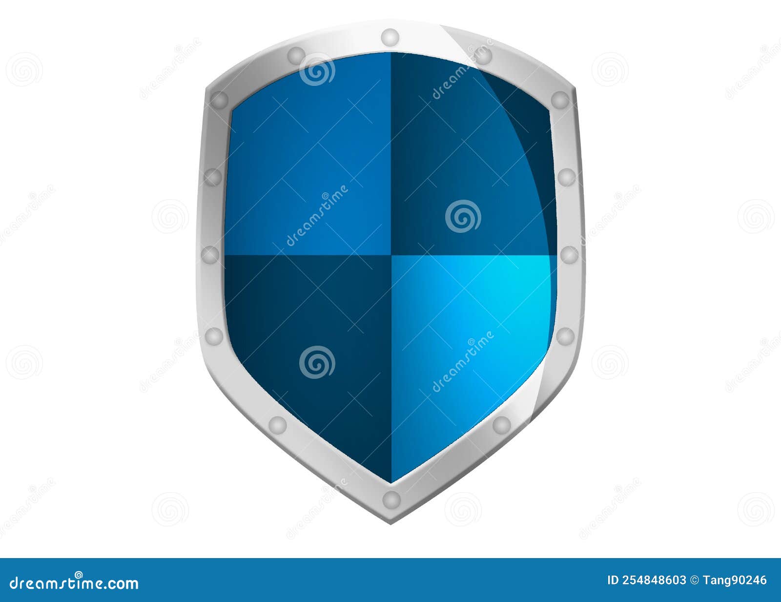 Protection, Defense and Security Concept with Blue Shield Stock ...