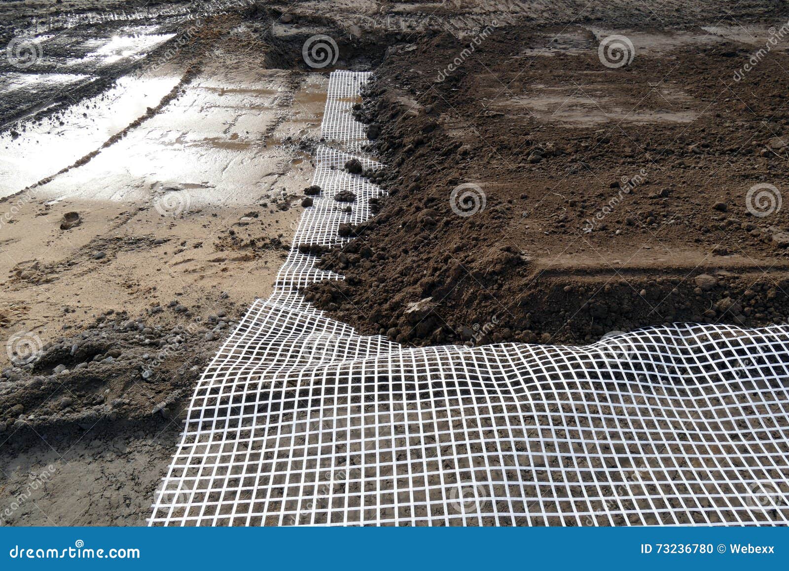 Protection of an Embankment Stock Photo - Image of meshes, humus: 73236780