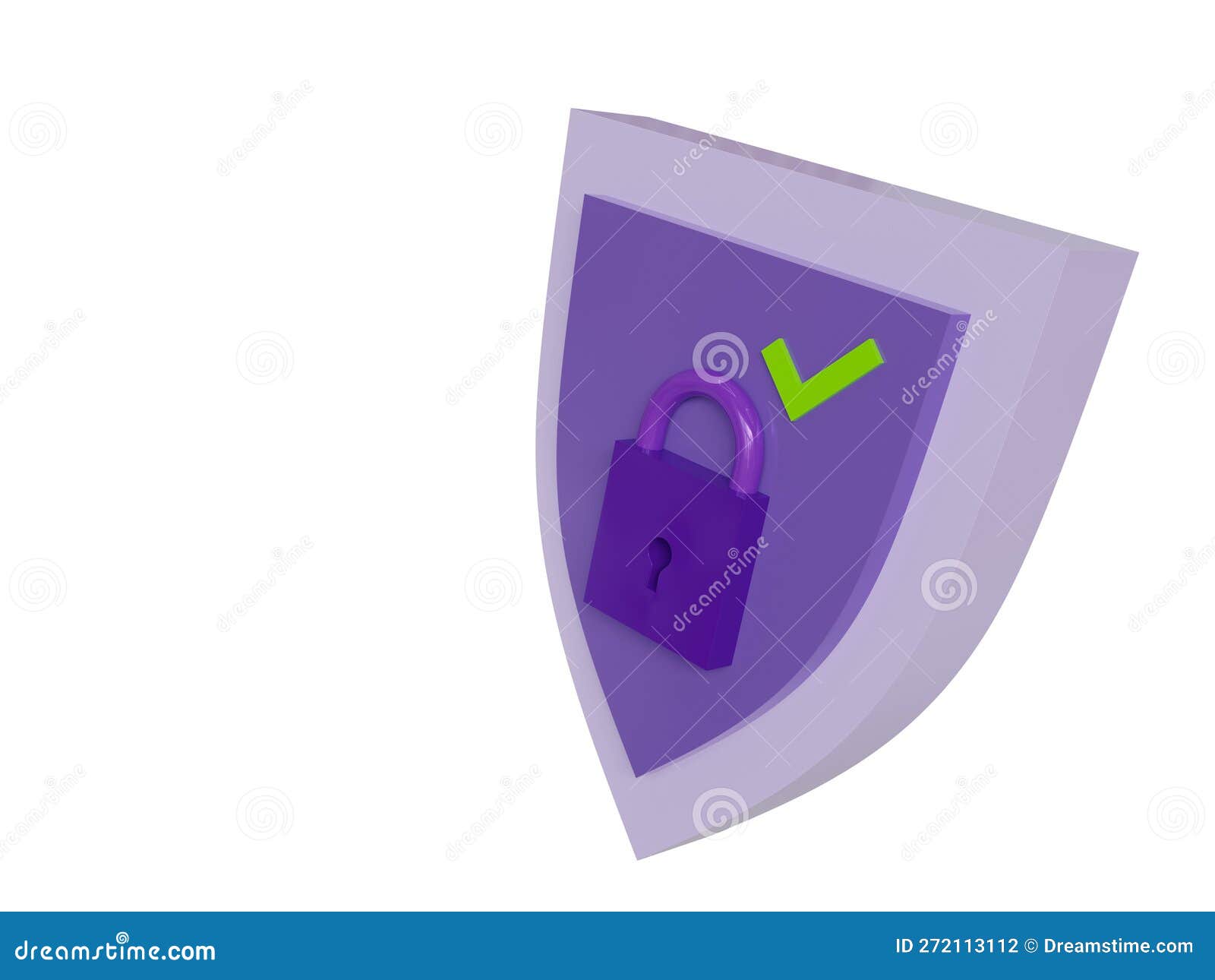 Protection Enabled Violet Symbol. 3d Render. Stock Illustration ...