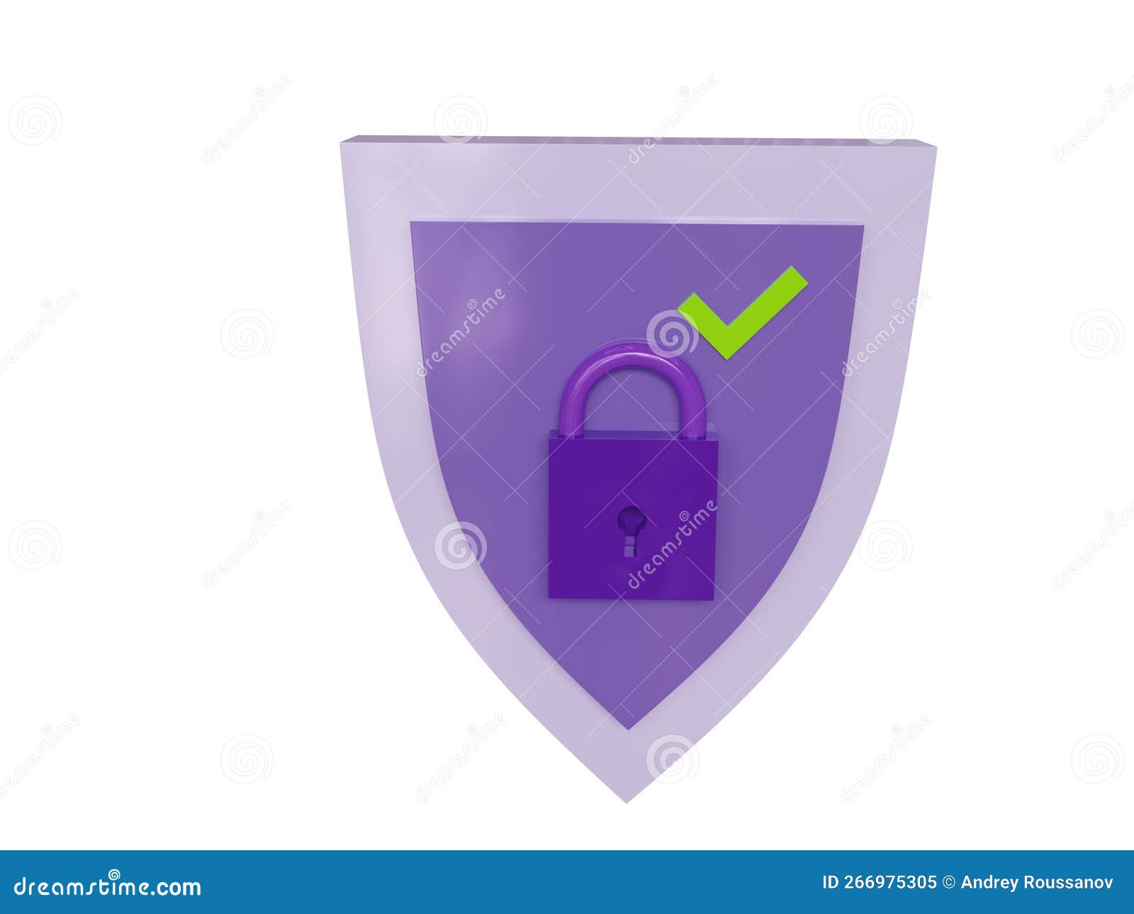 Protection Enabled Violet Symbol. 3d Render. Stock Illustration ...