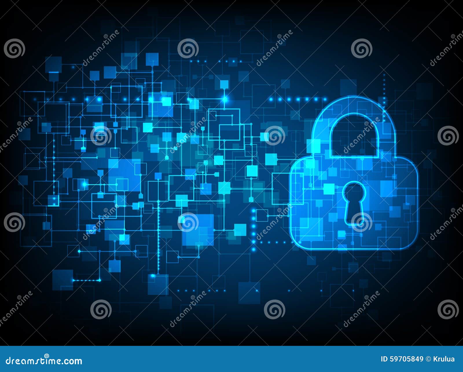 Protection Et Sécurité De Digital Illustration de Vecteur ...