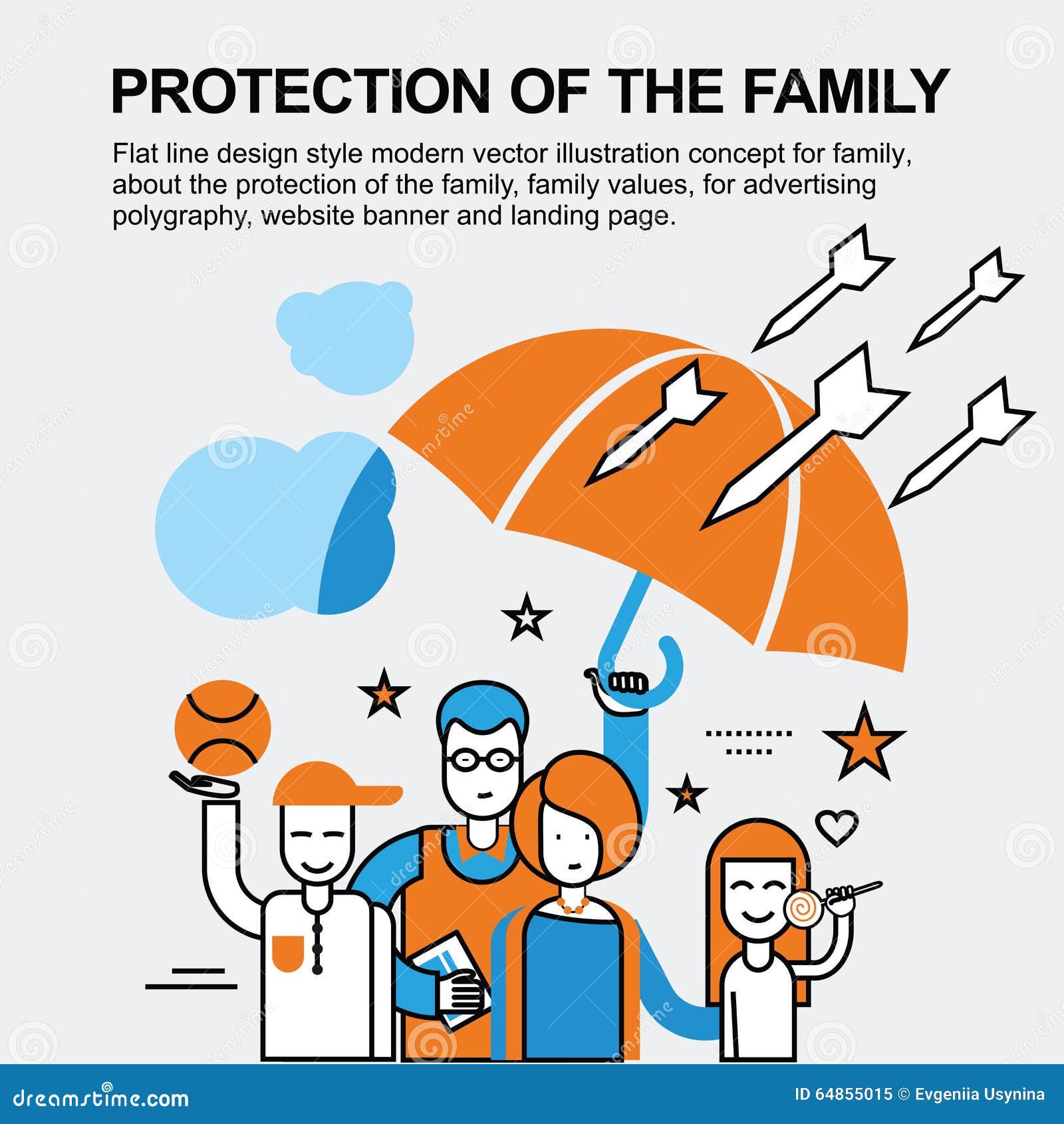 Protection of the Family Concept Stock Vector - Illustration of ...