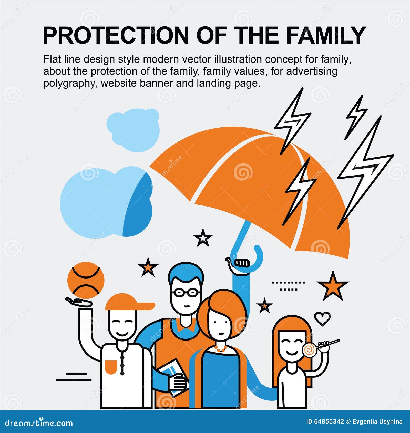 Protection of the Family Concept Stock Vector - Illustration of ...
