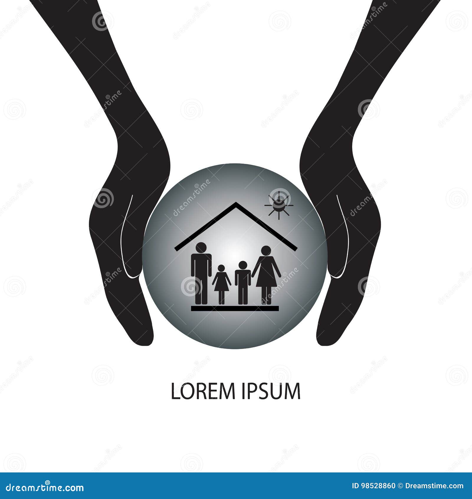 Protection of Family and Home Stock Vector - Illustration of ball ...